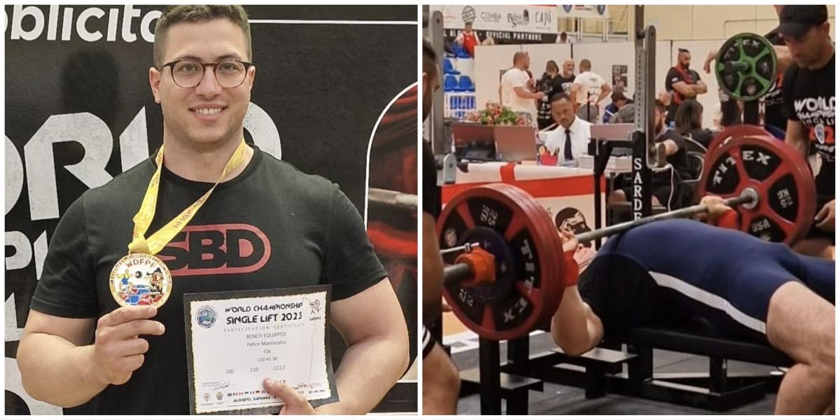 Felice Maniscalco trionfa ai mondiali di Bench Press