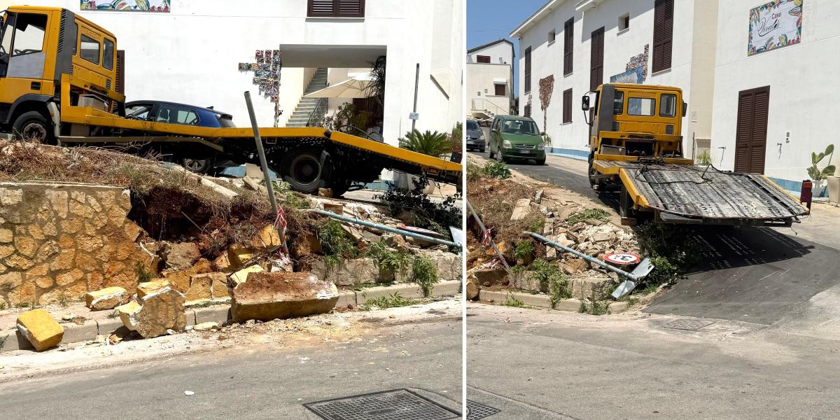 Incidente a Marinella, distrutto muretto in Via Caboto